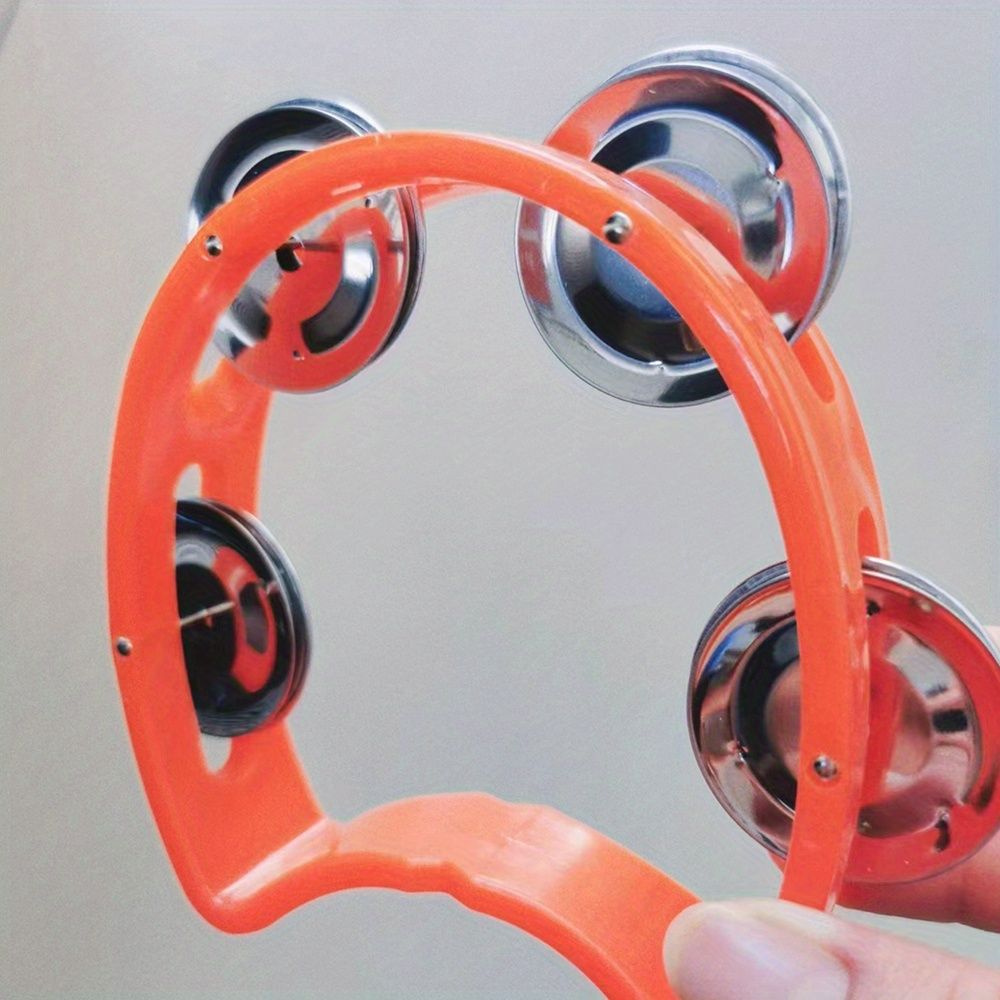 Один Мини пластиковый бубен (с 4 колокольчиками): ударный инструмент ...