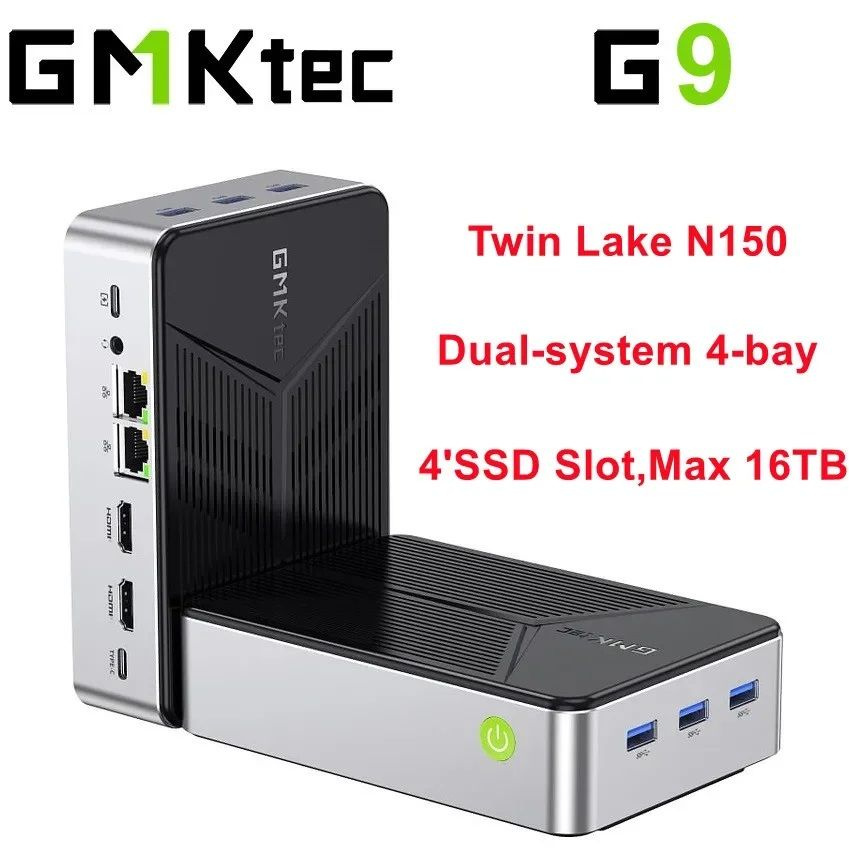 GMKtec Мини-ПК GMK G9 Twin Lake N150 мини ПК (Intel N150, RAM 12 ГБ, SSD 256 ГБ, Intel Graphics ...