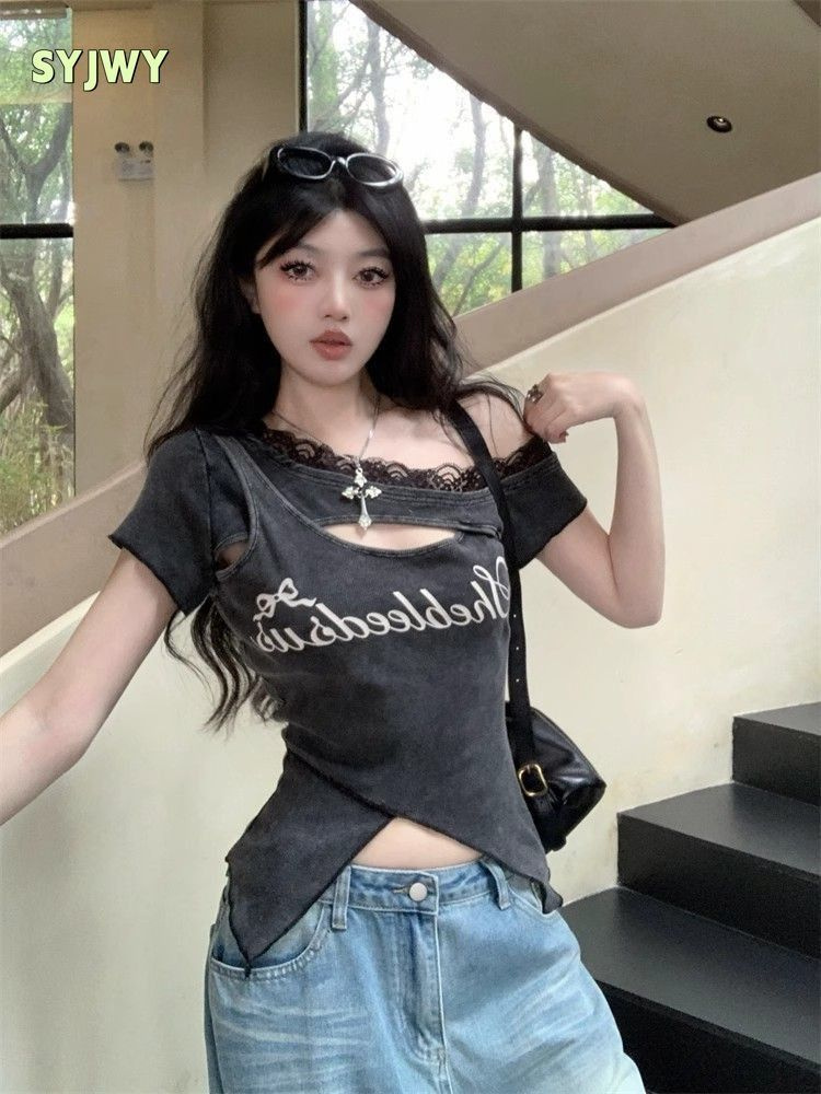 Топ Женский SYJYW серо-черный, размер 38 Политекс Длинный Повседневный Китай купить c доставкой ...