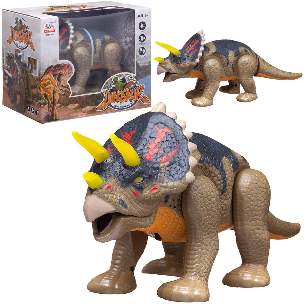 Динозавр Junfa Трицератопс, световые и звуковые эффекты, зеленый купить на OZON по низкой цене ...