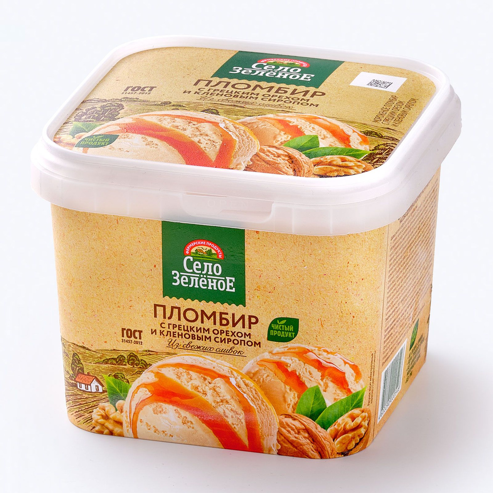 Пломбир с грецким орехом и кленовым сиропом 450 г, Село Зеленое купить ...