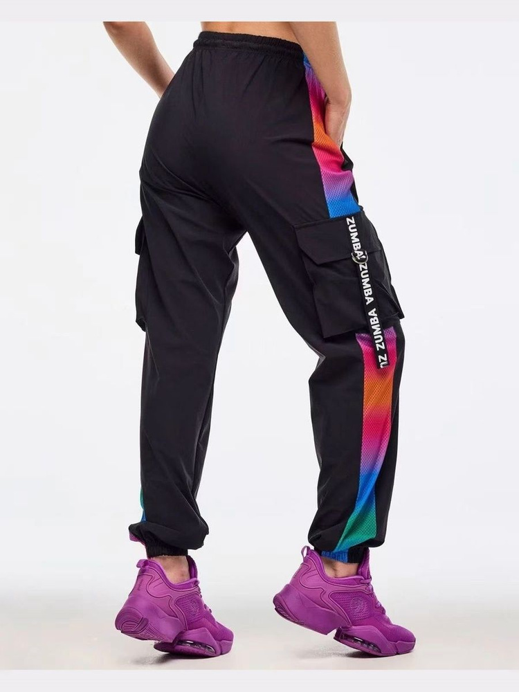 Брюки Женский, Мужской ZUMBALAND черный для спорта Политекс, размер 48 ...