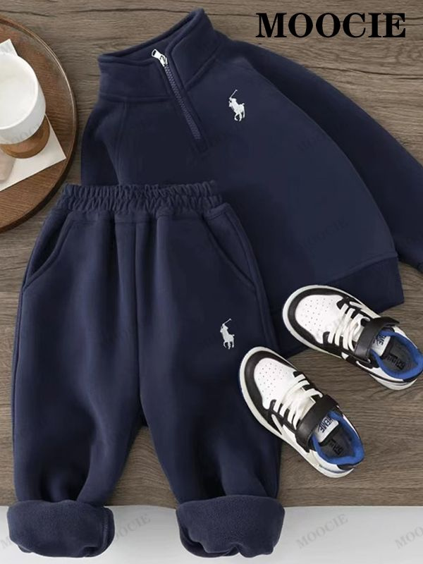 Комплект одежды Мальчики MOOCIE Повседневный синий, размер 130 Хлопок Китай На любой сезон ...