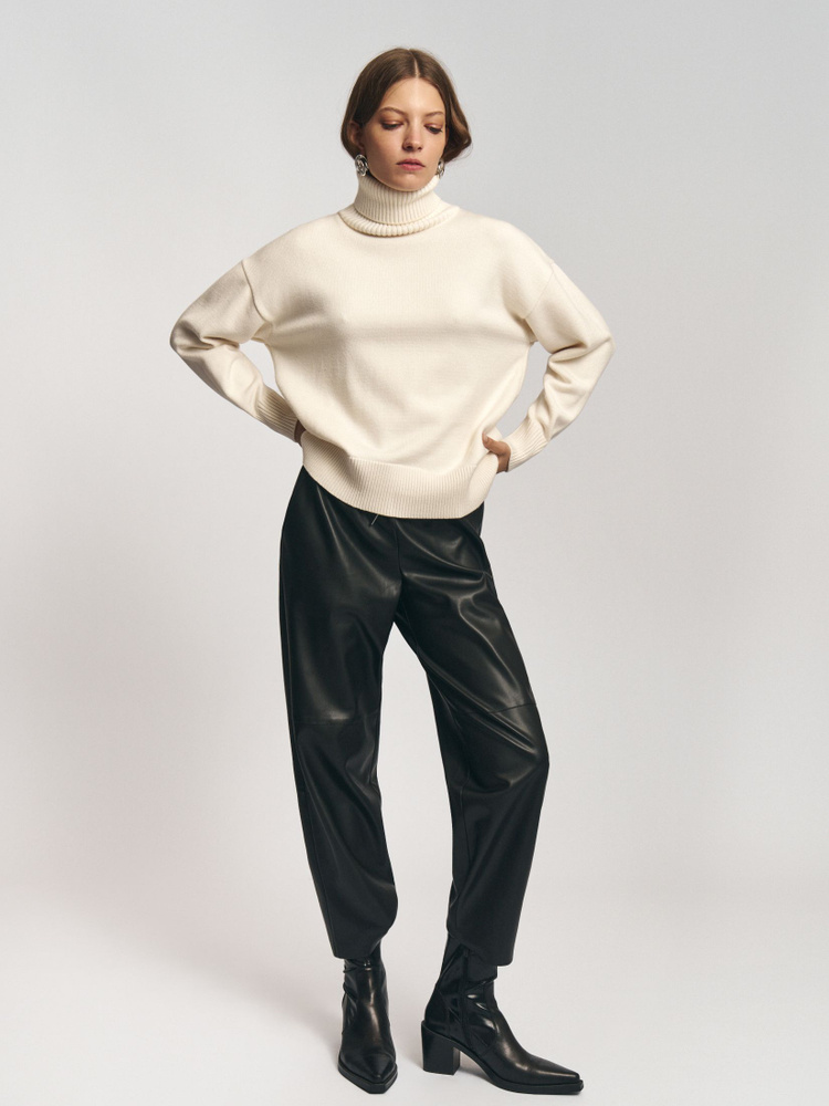 Брюки Женский Zolla бананы черный Полиэстер Повседневный, размер 44 Зима, рост 164-176 Китай ...