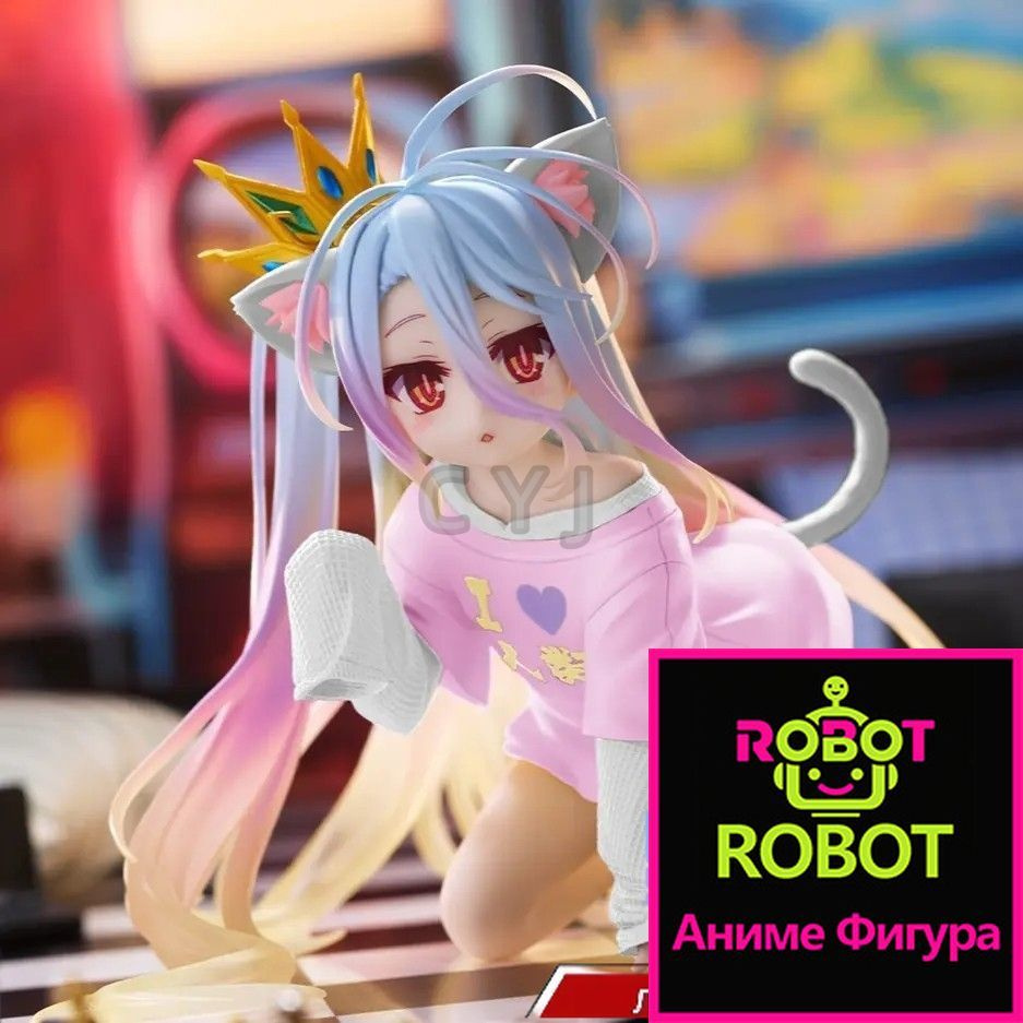 TAiTO Аниме Фигура/NO GAME NO LIFE Desktop Cute shiro Cat ear sleeves ...