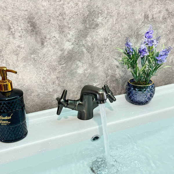 Смеситель для раковины и умывальника из латуни Vieir V220113-G графит купить на OZON по низкой ...