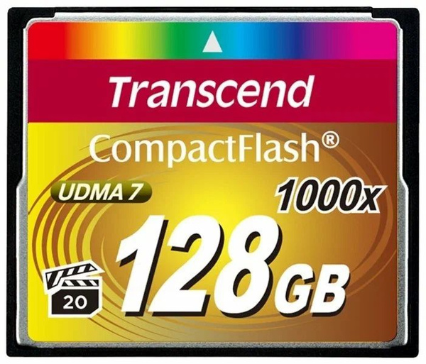 Transcend 128 ГБ Карта памяти CompactFlash (128 ГБ), запись - 120 Мбайт ...