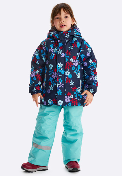 Комплект верхней одежды Девочки Lassie Капюшон, Карманы Зима, размер 104 Повседневный голубой ...