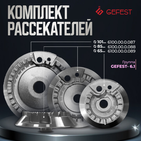 Комплект рассекателей для газовой плиты Гефест-6.1, 4шт / Гефест / Gefest купить на OZON по ...