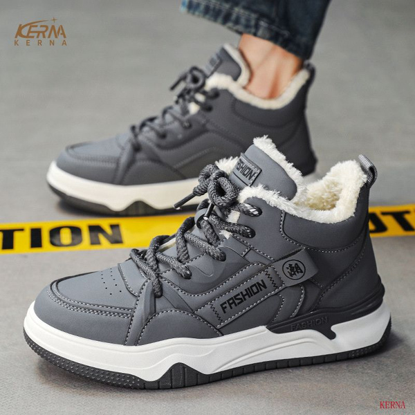 Кроссовки Мужской KERNA Натуральная кожа Бег, размер 39 R (средняя) Зима Шнурки Стандартный ...