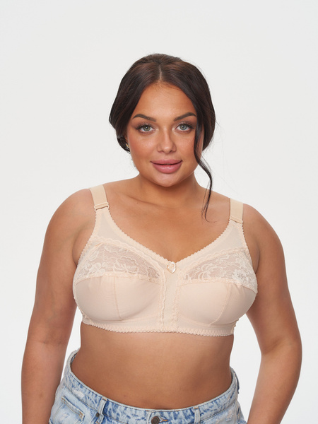Бюстгальтер Женский BLISSENSE мягкая чашка без каркаса, без косточек, размер 95H бежевый Хлопок ...