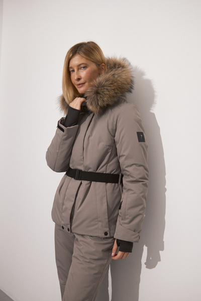 Комплект верхней одежды Женский Avese Мех, Съемная опушка стойка Зима, размер 44 Повседневный ...