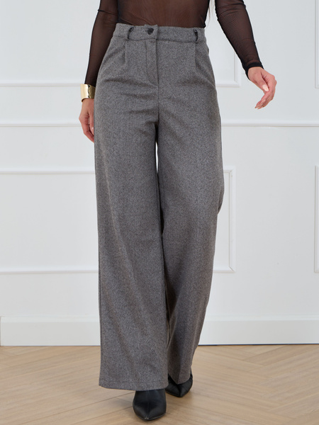 Брюки утепленные Женский SLN широкие, прямые дымка Шерсть, Хлопок Повседневный, размер 48 ...