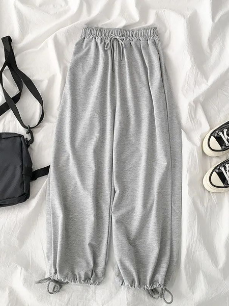 Брюки Женский SYJYW прямые светло-серый Полиэфирный шелк Повседневный, размер 50 Другое ...