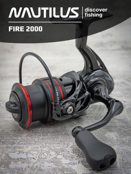 Катушка Nautilus Fire, для спиннинга, джига, рыболовная, Безынерционная, 2000, Передний фрикцион ...