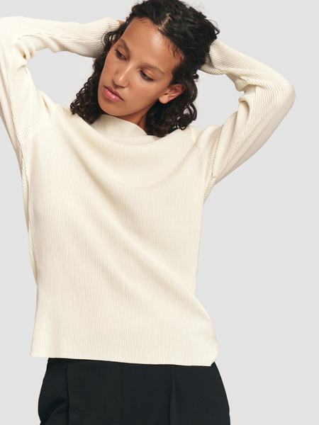 Блузка Женский Zolla слоновая кость Полиэстер Длинный, размер 42 Китай Повседневный купить c ...