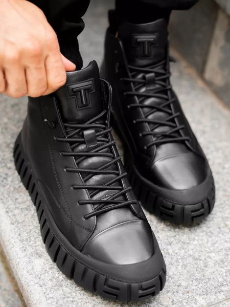 Ботинки Мужской Antonio Barezzi глубокий черный, размер 43 Зима 6 Система скоростной шнуровки ...