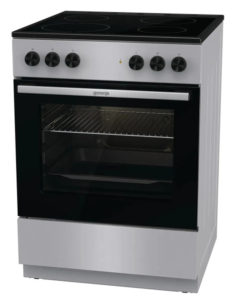 Электрическая плита Gorenje GEC6A11SG, стеклокерамика, серый купить c ...
