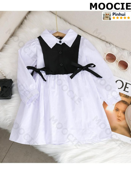 Платье Девочки MOOCIE черный Домашний Длинный, размер 90 Петля, Пуговицы Однотонный купить c ...