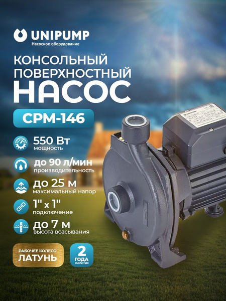 Садовый насос UNIPUMP CPM-146, 220 л/мин купить c доставкой на OZON по ...