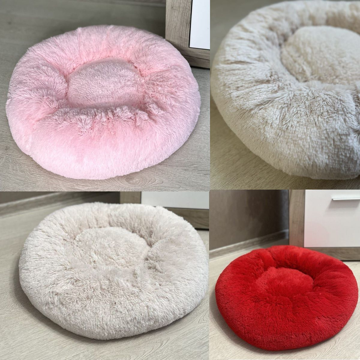 Пушистая, круглая мягкая лежанка для собак и кошек купить на OZON по ...