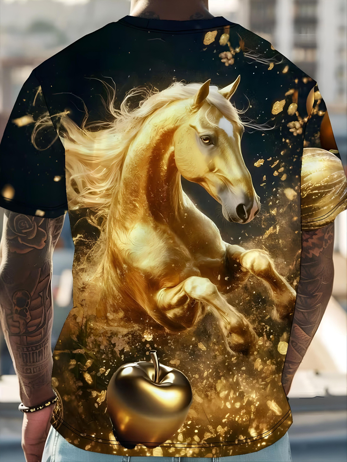 Футболка Мужской разноцветный Короткий, размер 54 Полиэстер FR Мультяшный, Абстракция свободный ...