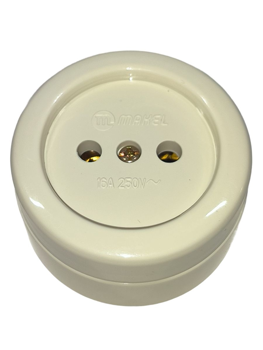 Розетка Макел/Makel с керамическим основанием накладная бежевая купить на OZON по низкой цене ...