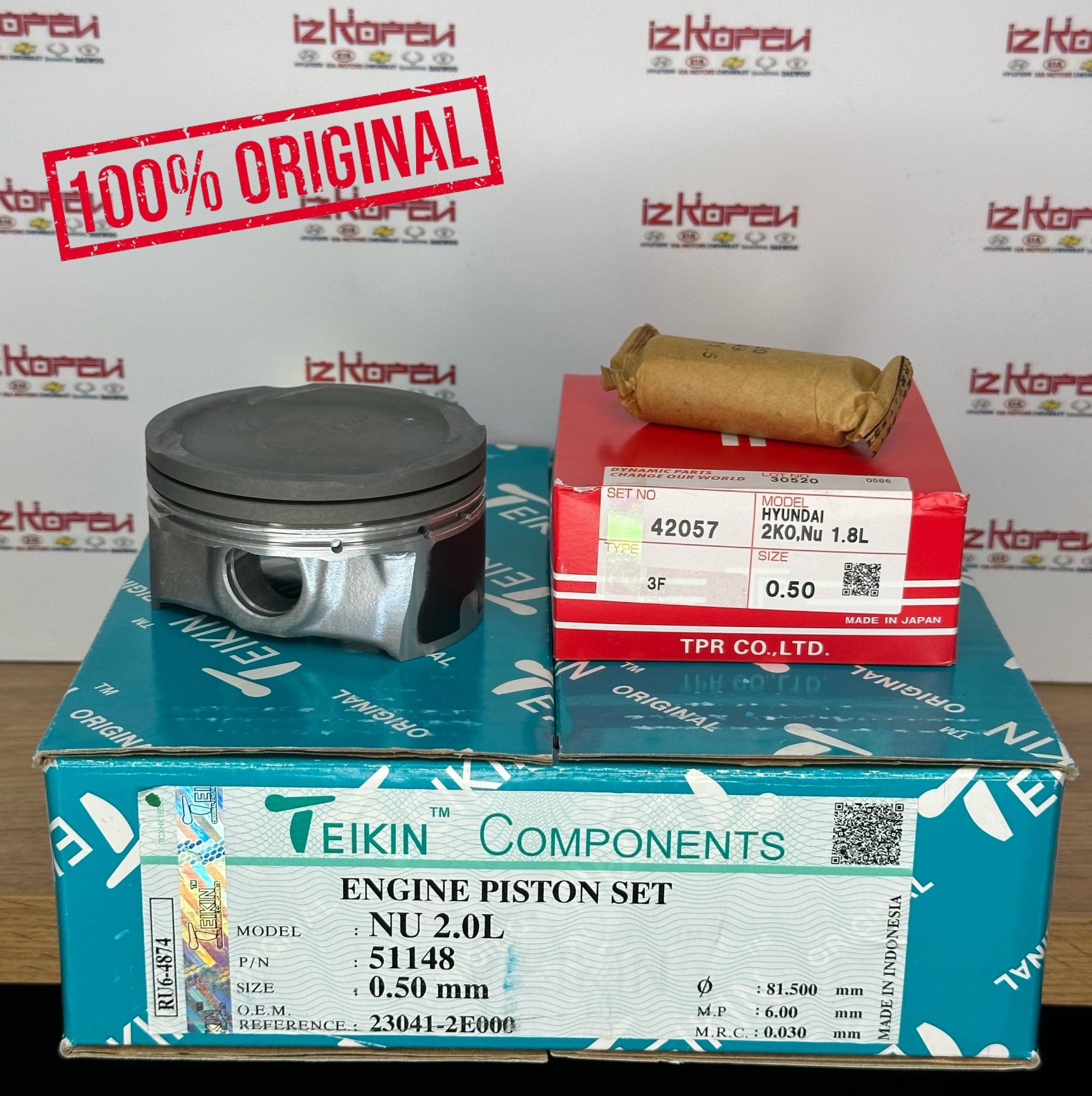 Комплект поршней +0.50 G4NA G4NU TEIKIN с кольцами TPHyundai ix35 2009 ...