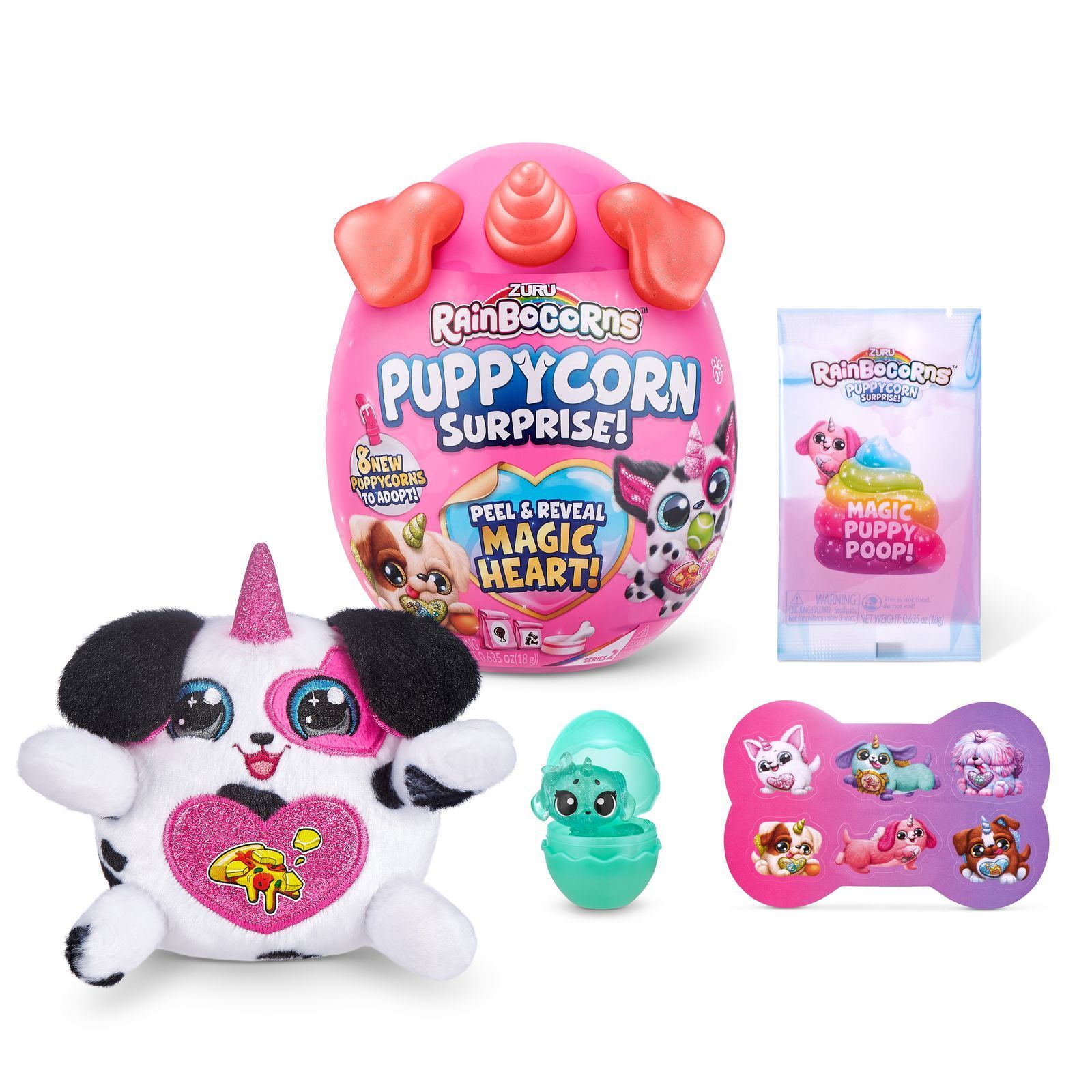 Игрушка-сюрприз ZURU RAINBOCORNS Puppycorn Magic Heart, Плюшевый щенок ...