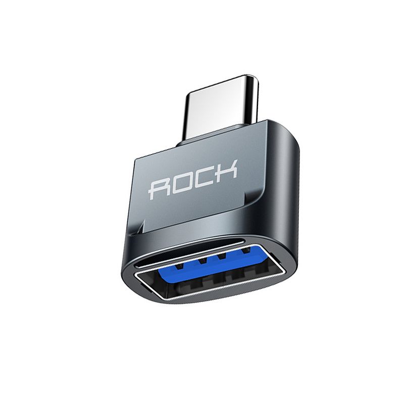 Адаптер Rock USB-C to USB-A переходник с Type-C на USB черный купить на ...