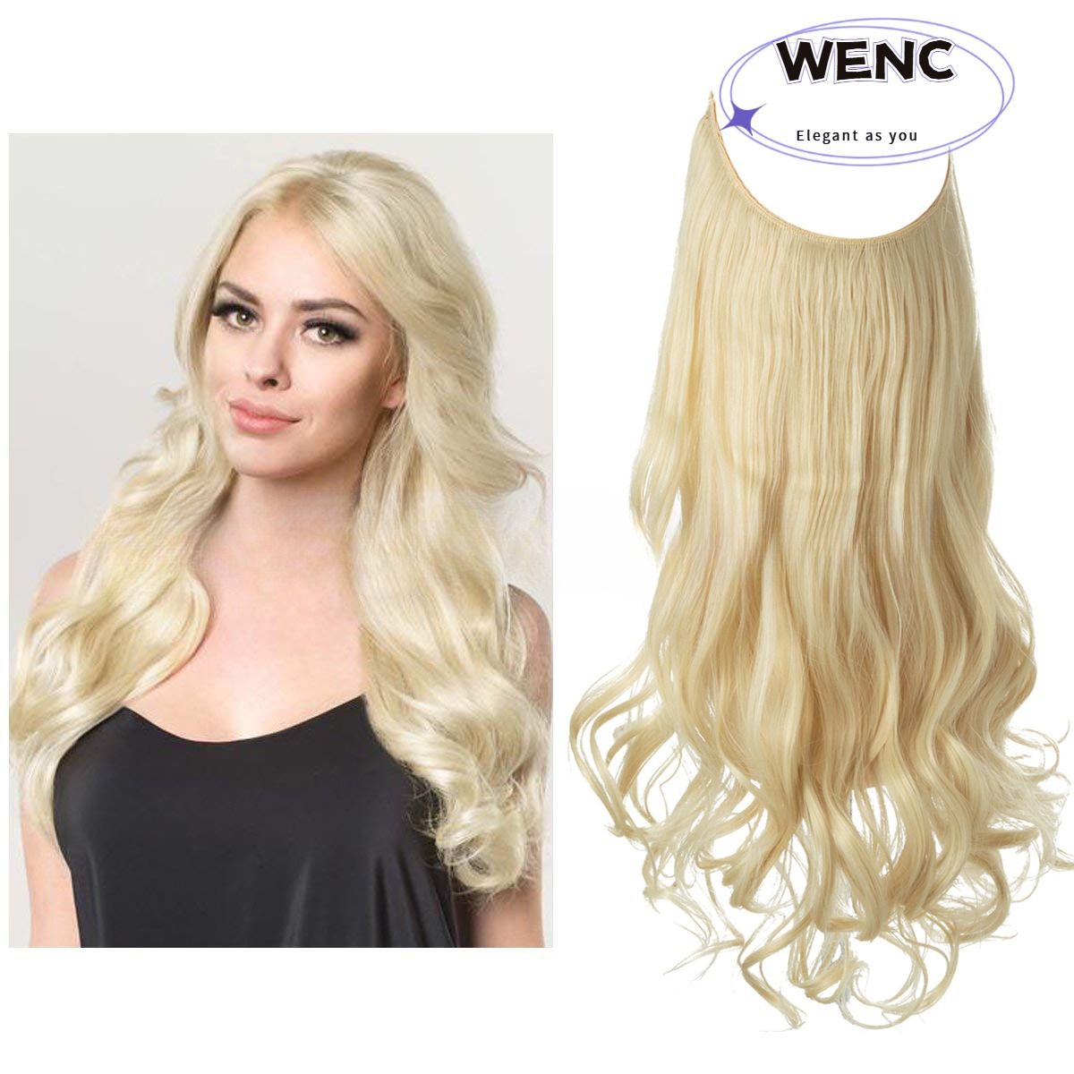 WENC Невидимый и удобный длинный вьющийся парик 55cm купить c доставкой ...