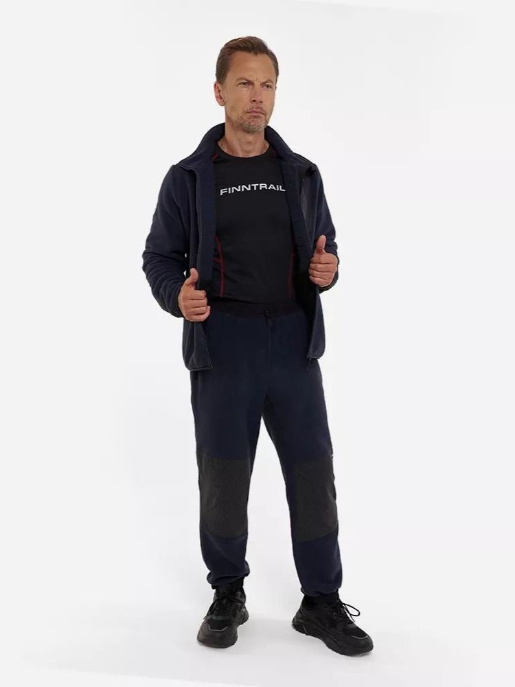 Брюки Мужской FINNTRAIL утепленные серый, темно-синий для спорта Хлопок ...