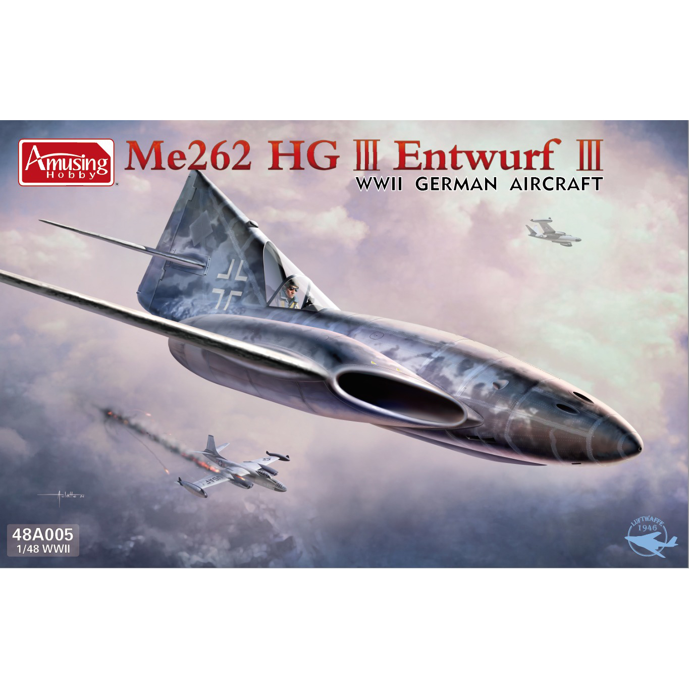 Сборная модель Тяжёлый истребитель Me 262 HG III Entwurf III Amusing ...