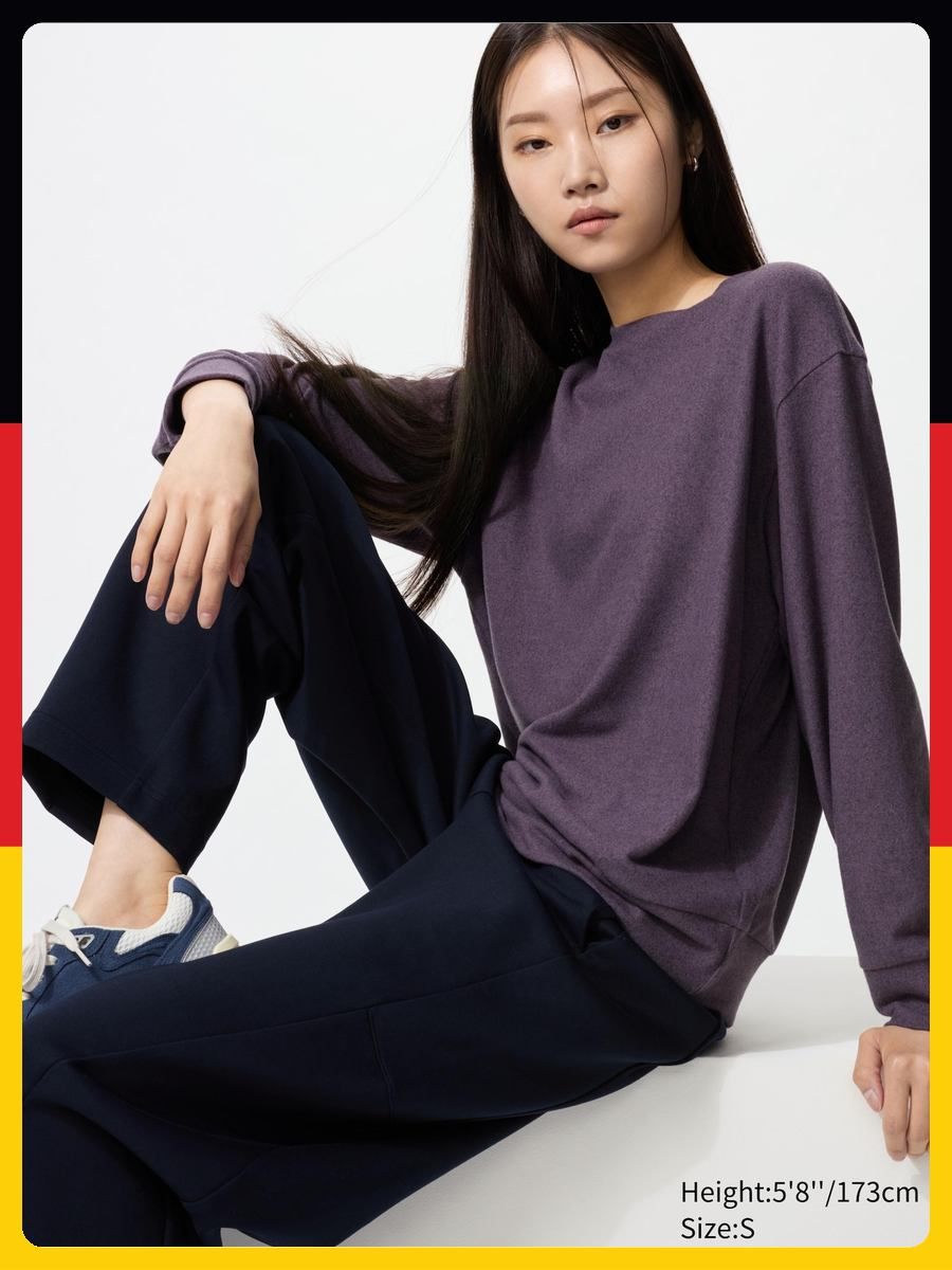 Свитшот Женский Uniqlo фиолетовый, размер 46, 48 Не указана дышащий ...