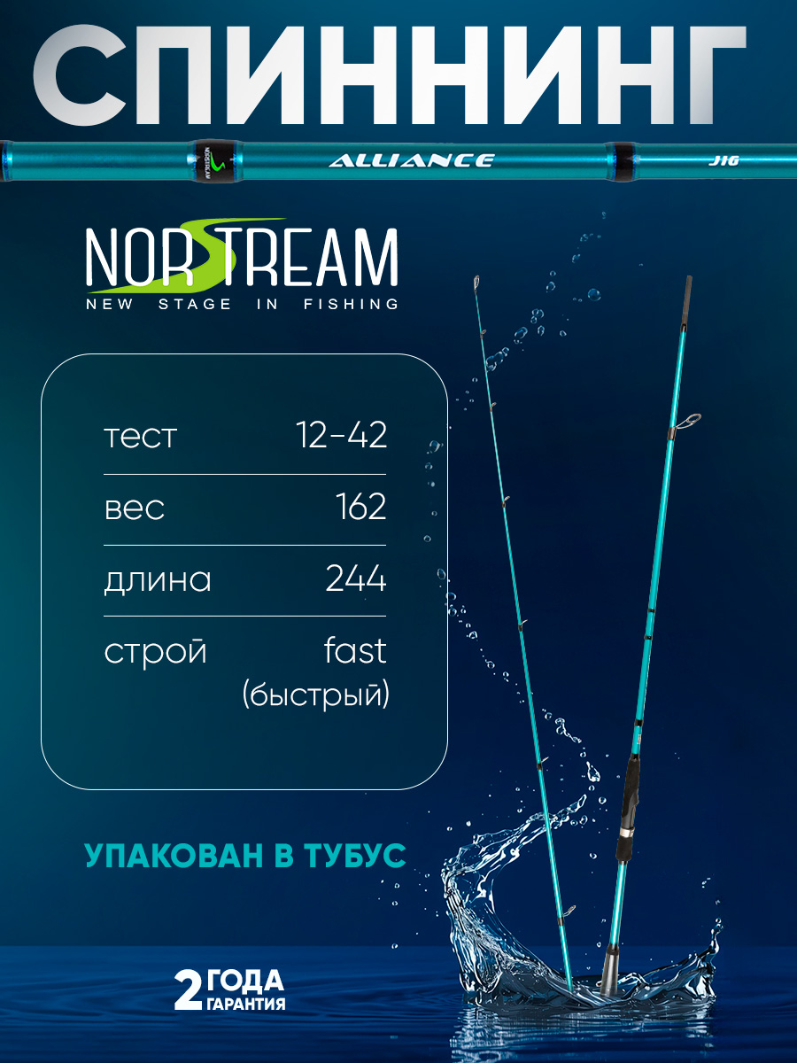 Спиннинг NORSTREAM ALSJ секций 2, от 12 гр до 42 купить c доставкой на ...