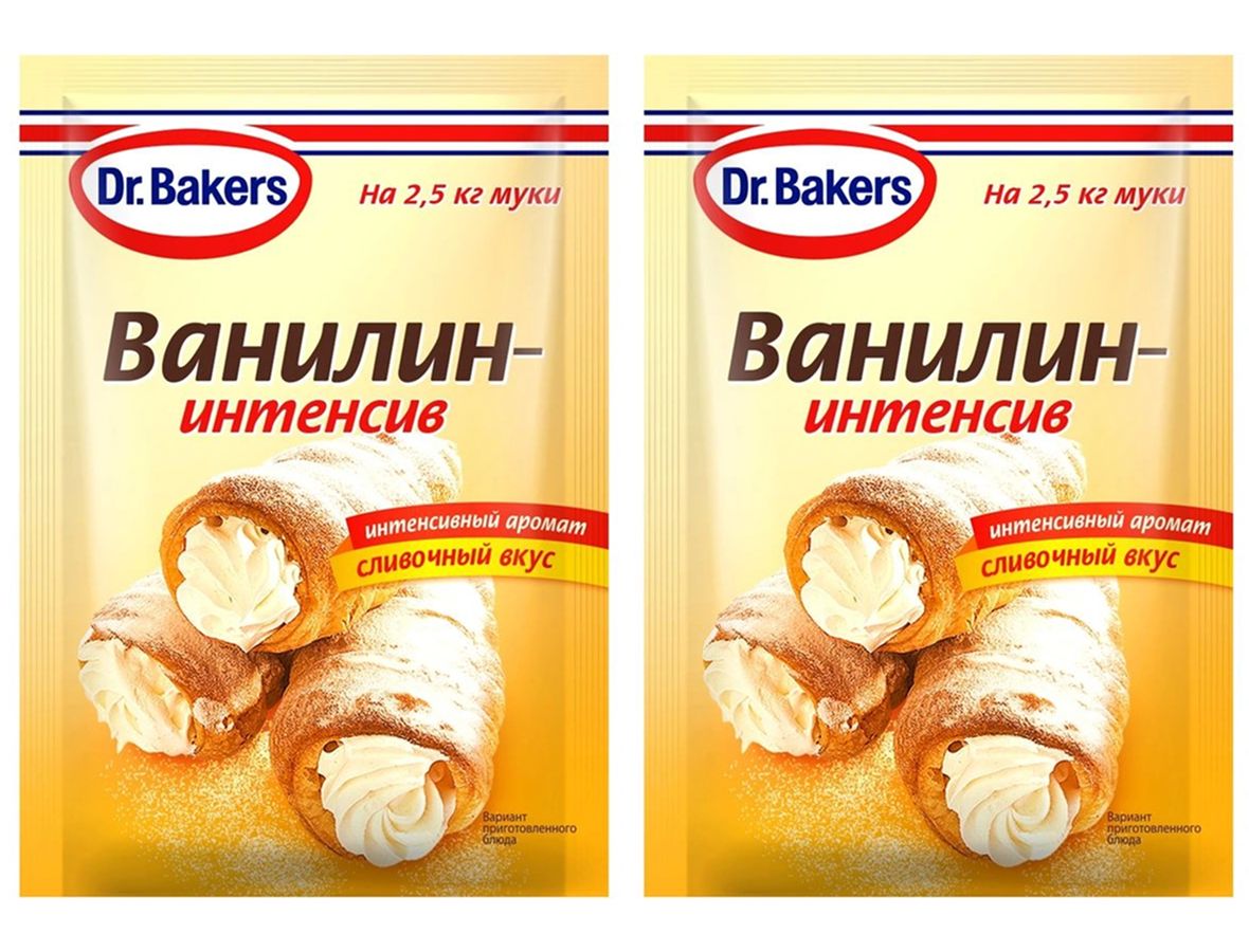 Ароматизатор пищевой Ванилин-интенсив, Dr.Bakers, 2 уп по 2 г, Россия купить на OZON по низкой ...