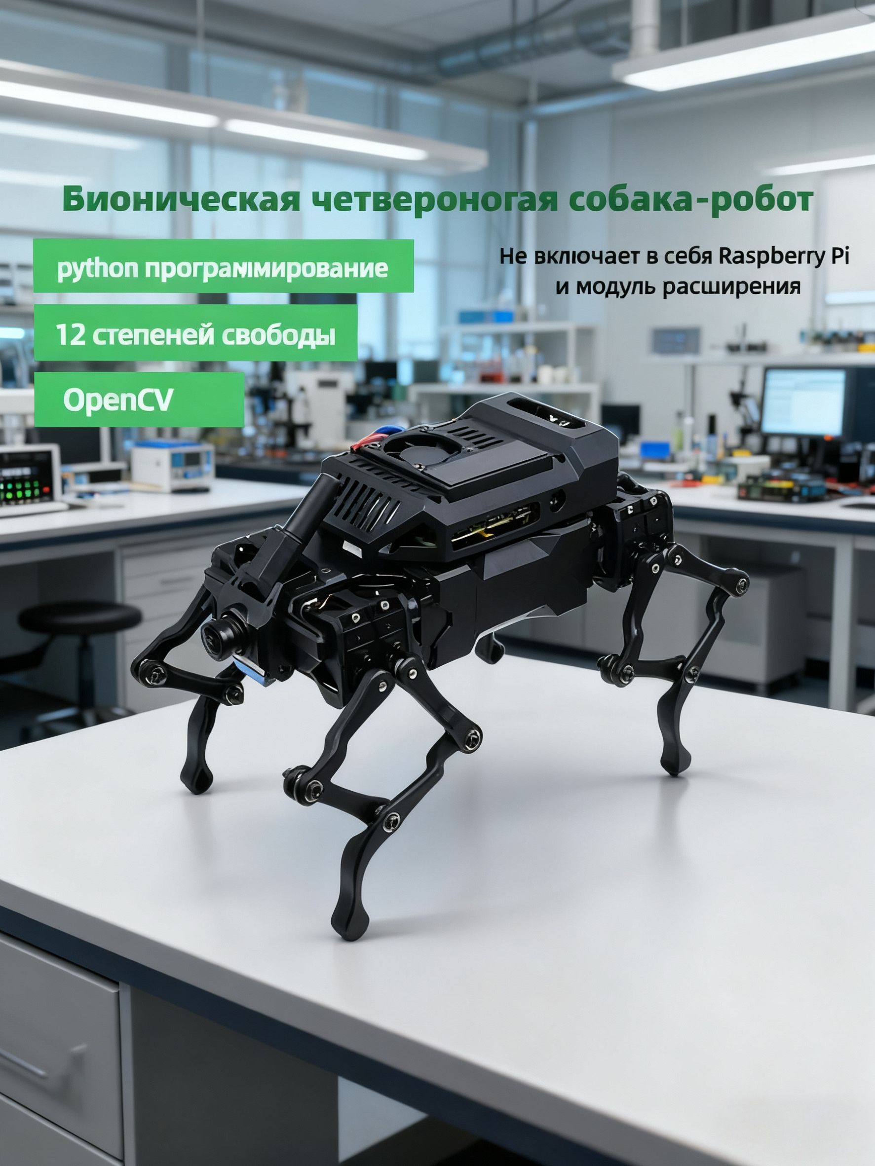 WAVE GO Бионический четвероногий робот,За исключением Raspberry Pi и ...