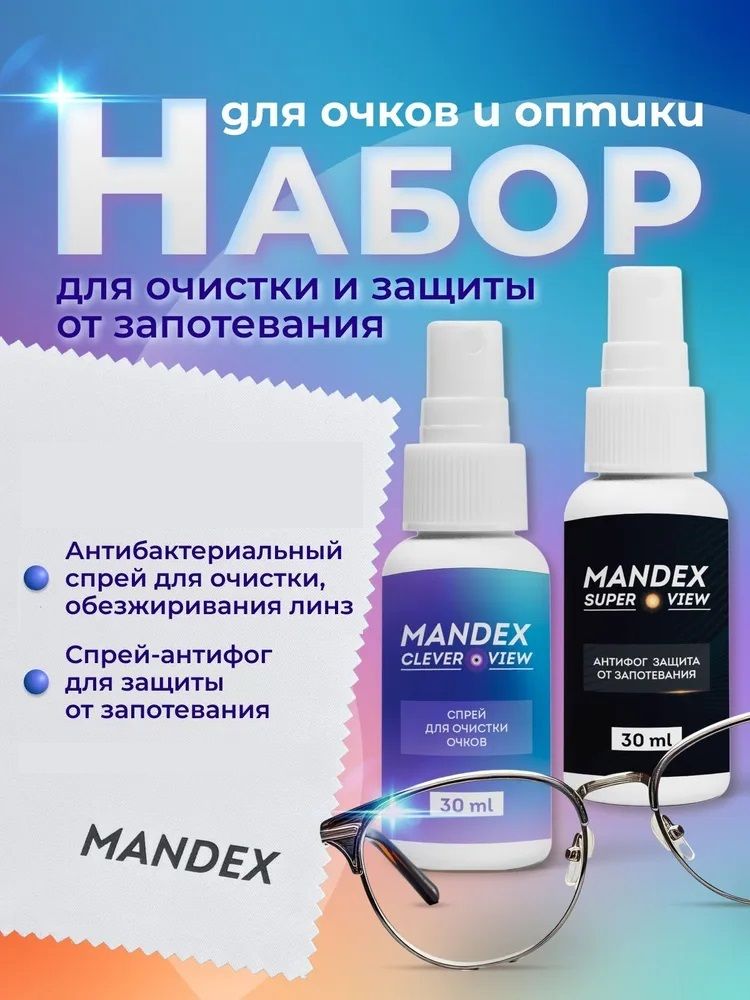 Набор спрей для очков и антифог от запотевания Mandex купить на OZON по ...