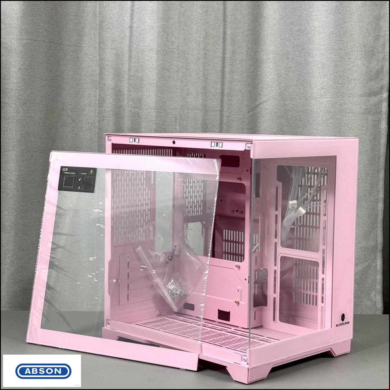 ABSON Компьютерный корпус MATX，itx, светло-розовый, прозрачный купить ...