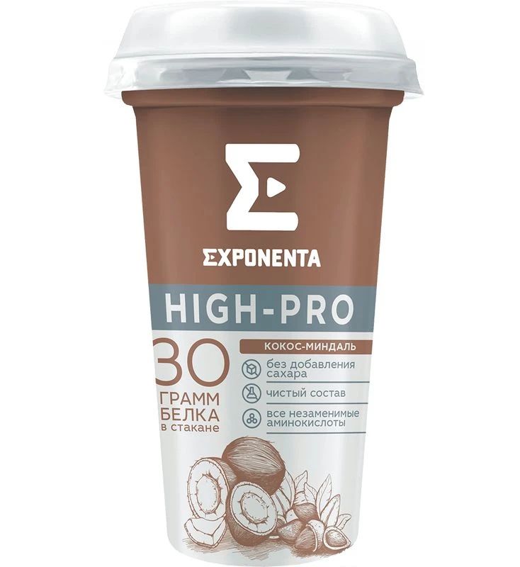 Напиток кисломолочный Exponenta High-Pro кокос-миндаль обезжиренный ...