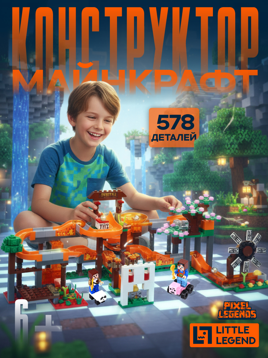 Конструктор Little Legend Защита огненной шахты c LED-блоками 578 ...