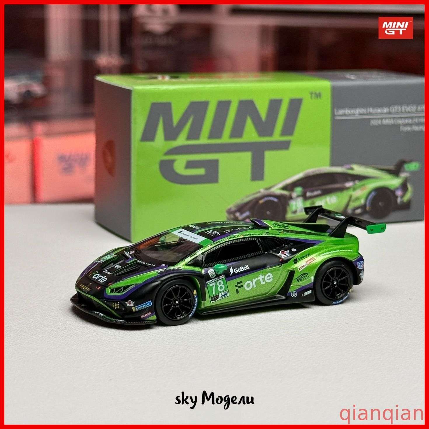 Машинка MINI GT 1:64 #1062 Lamborghini Huracn GT3 EVO2 #78 Forte Racing ...