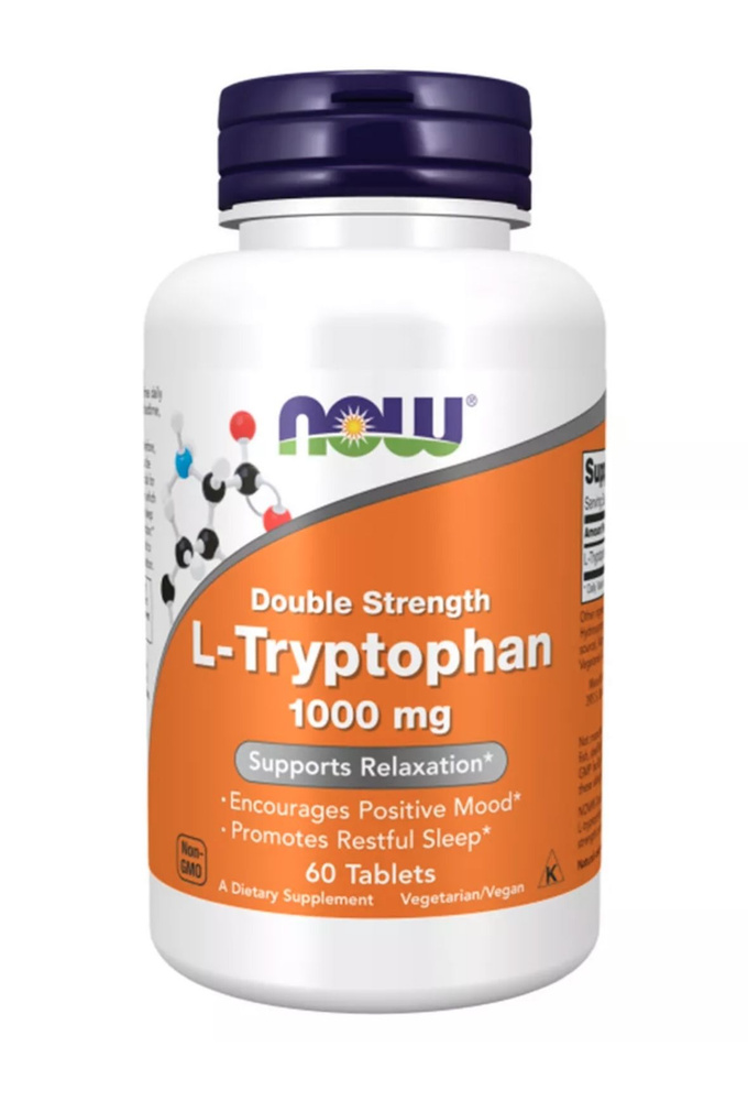 NOW L-Tryptophan 1000 мг, л-триптофан, 60 капсул купить на OZON по ...