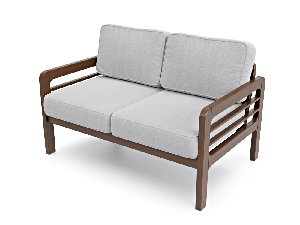 Двухместный садовый диван кушетка Soft Element Бергер Ash + nut, массив дерева, подушки ...