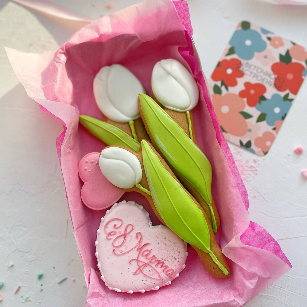 Имбирные пряники на 8 Марта Тюльпаны купить с доставкой по выгодным ценам в интернет магазине