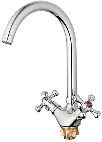 Смеситель для кухни, для раковины двухвентильный из цинка, хром, ECONOCE (EC0431) купить на OZON ...