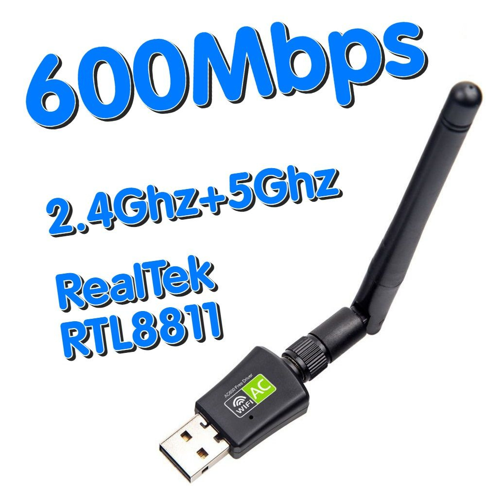 Wi-Fi Адаптер в USB для ноутбука и компьютера 5806A RTL8811CU 600Мбитс ...