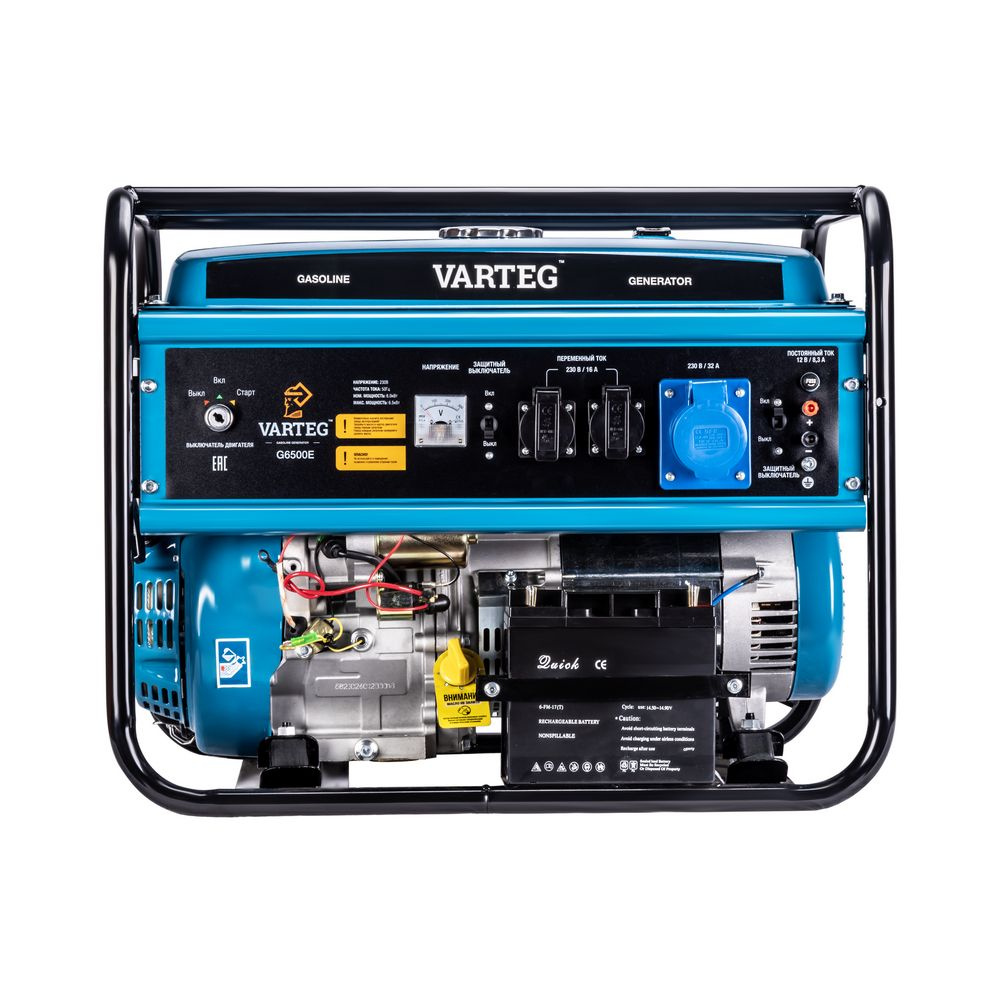 Генератор бензиновый синхронный FOXWELD VARTEG G6500E, 6,5 кВт, 25 л ...