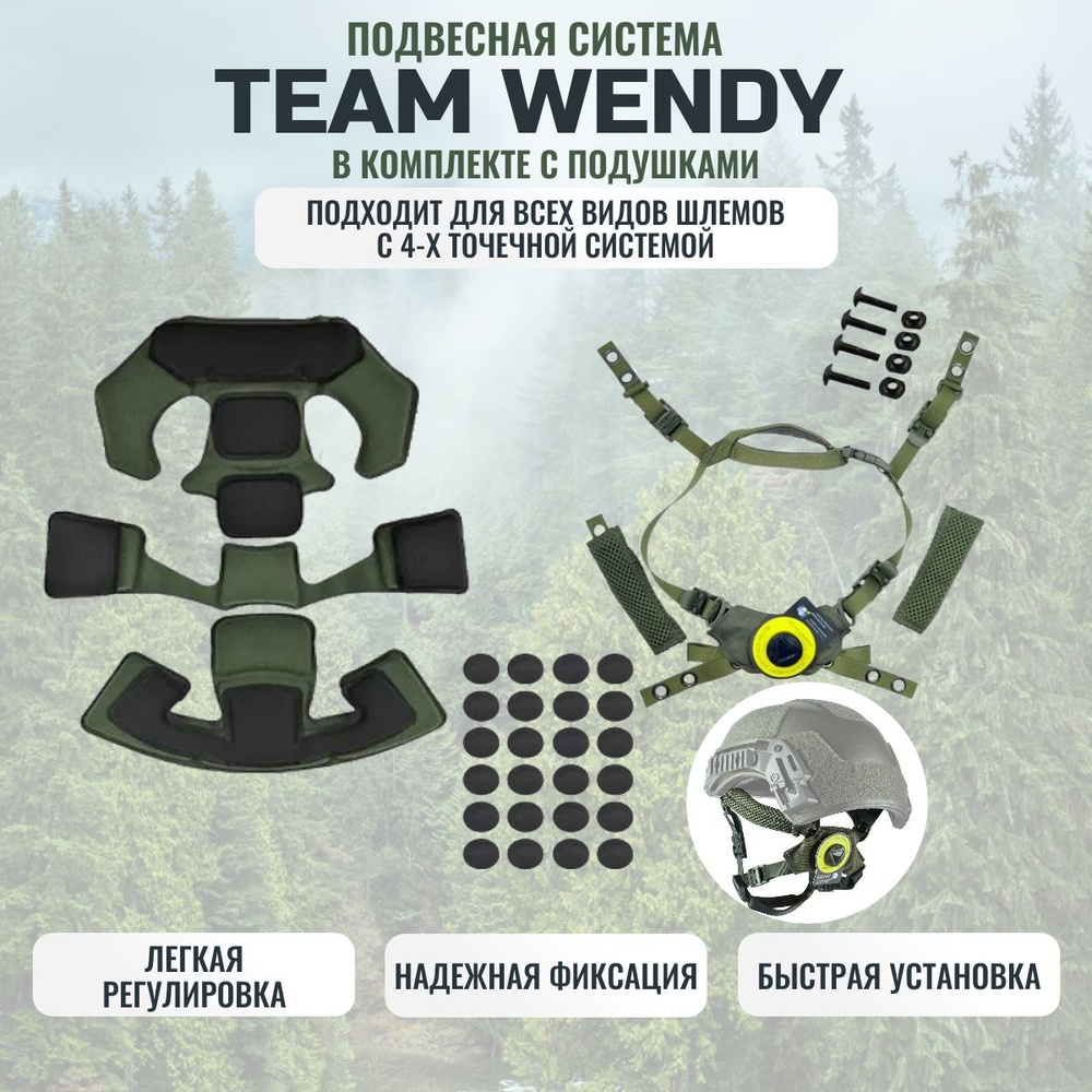 Подвесная система Team Wendy для тактического шлема с подушками ...