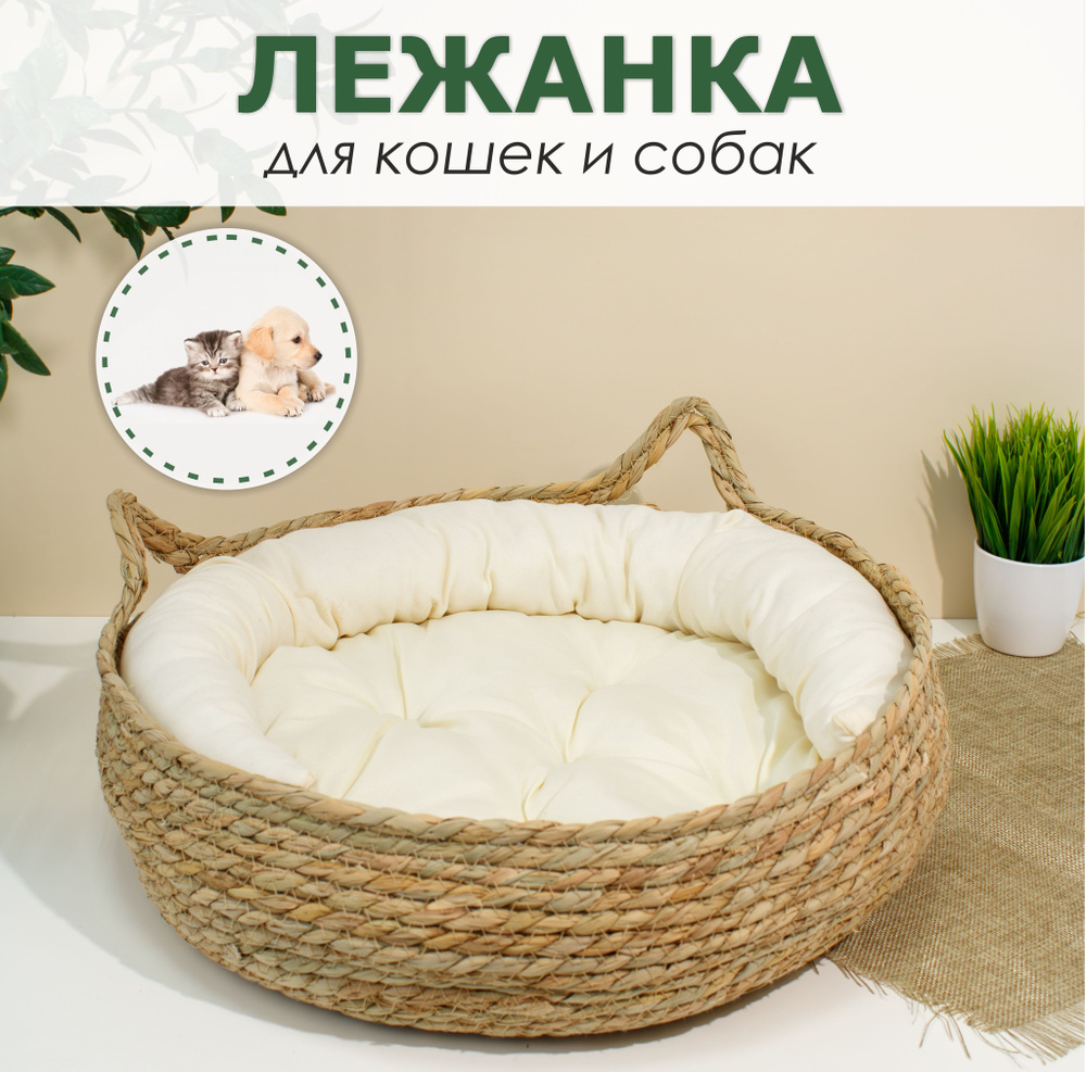 Круглая лежанка для кошек и собак купить на Ozon по низкой цене